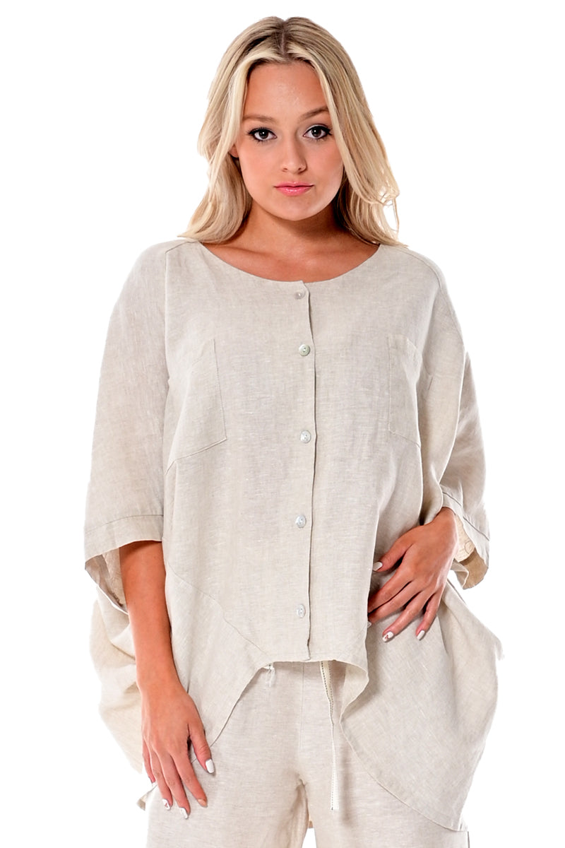 Ladies Top Linen | Casual Tropical Wear